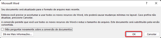 Converter arquivo Word antigo - TCEES | Portal de Ajuda